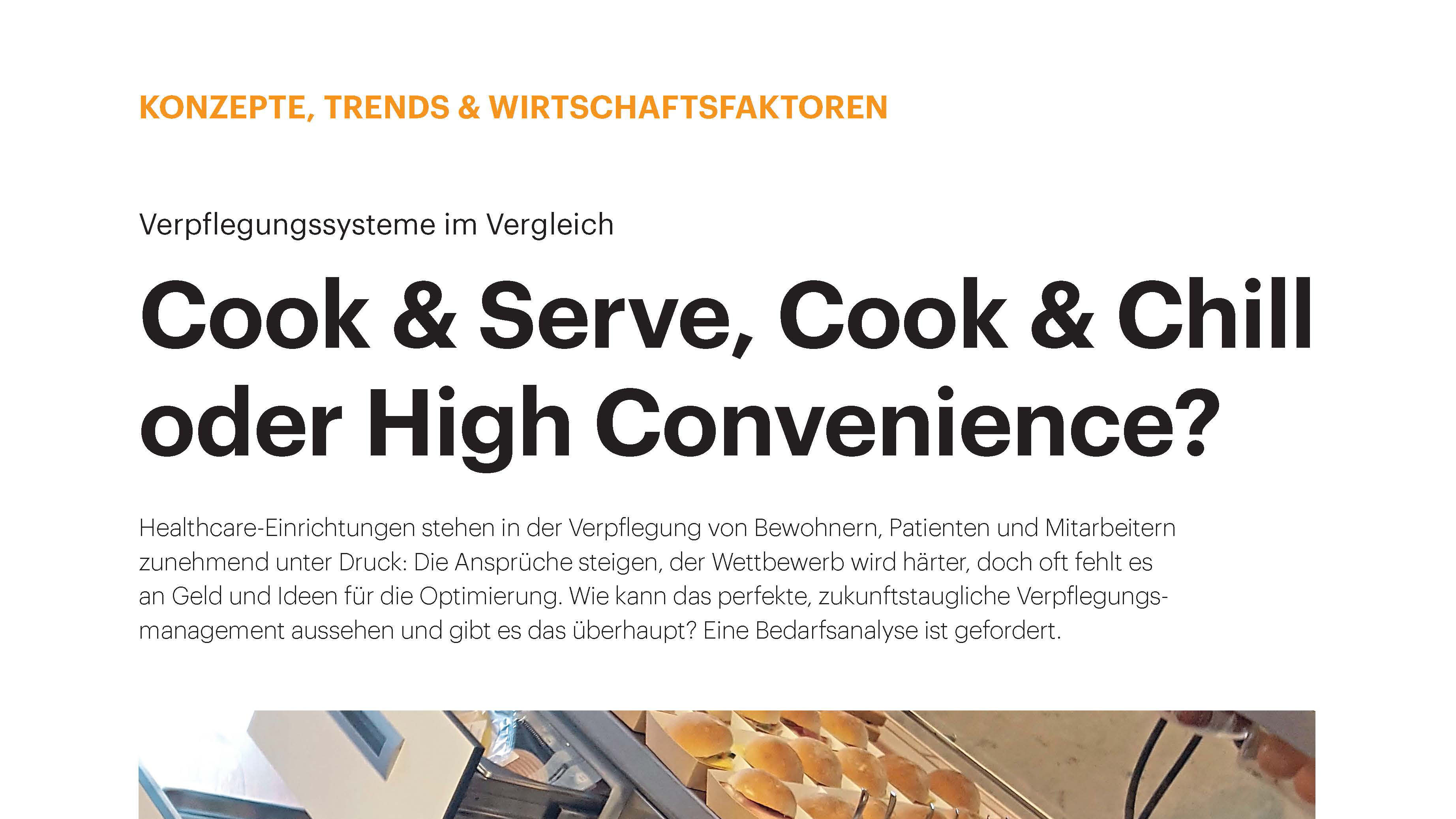 Verpflegungssysteme im Vergleich Cook & Serve, Cook & Chill oder High ...